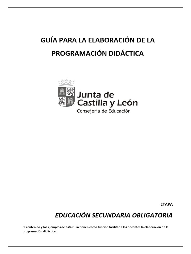 Guía Elaboración Programación Docente LOMLOE - ESO | PDF | Plan de estudios | Evaluación