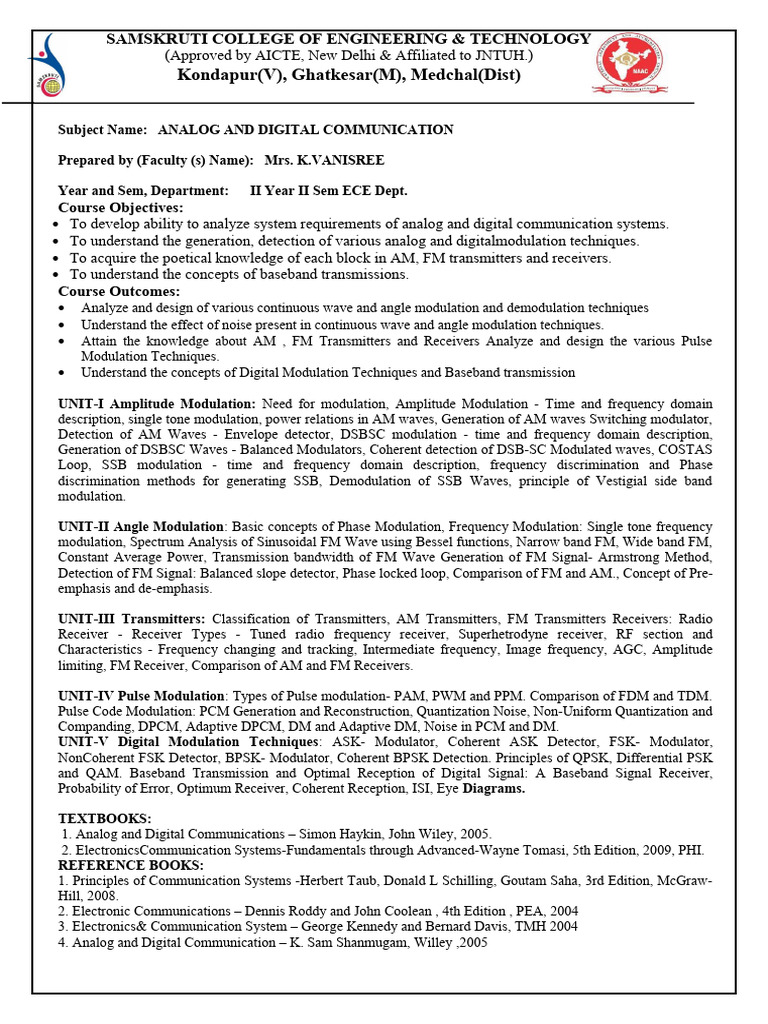 Adc Handout1 | PDF | Frequency Modulation | Modulation