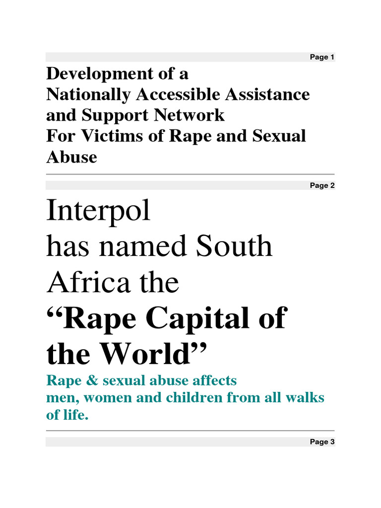 Interpol Has Named South Africa The: "Rape Capital of The World ...