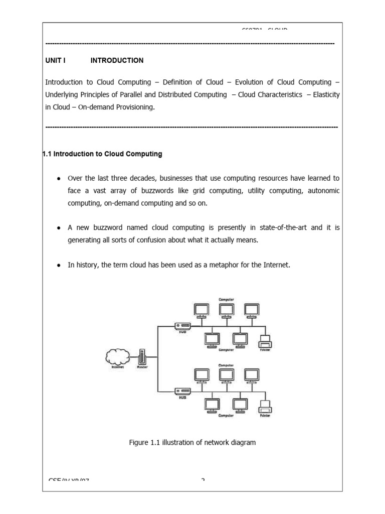 Cloud Computing Unit 1 | PDF | Cloud Computing | Parallel Computing