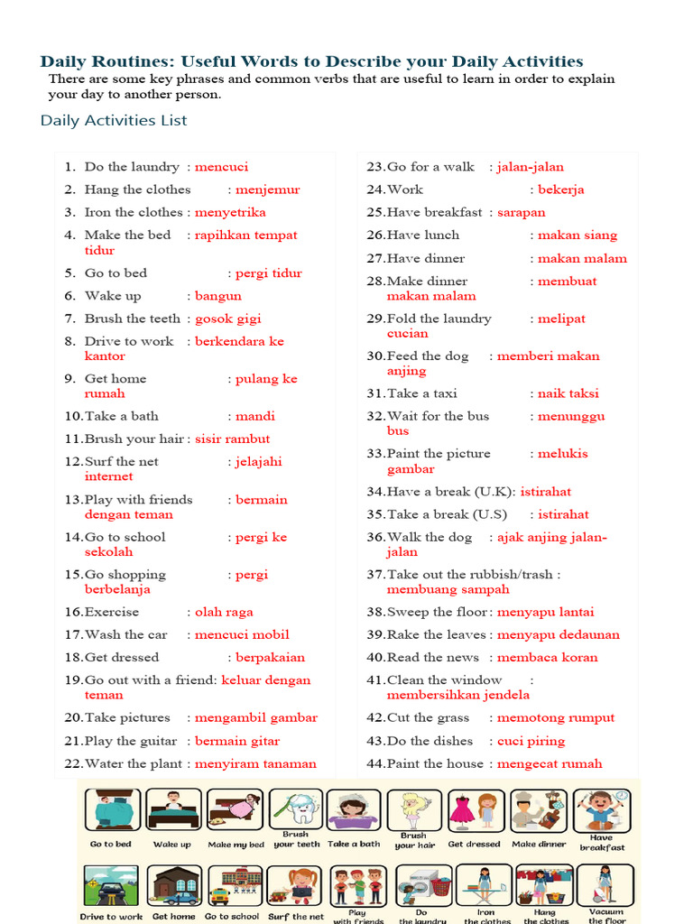 Daily Routines (Describe Your Daily Activities) | PDF