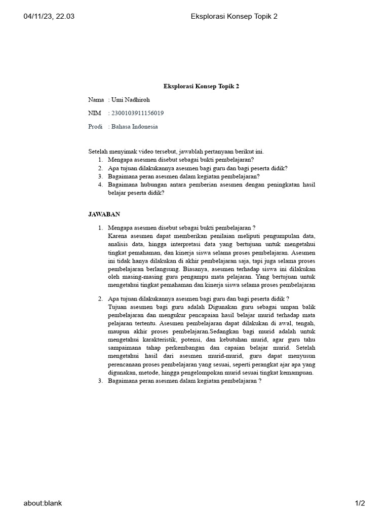 Eksplorasi Konsep Topik 2 | PDF