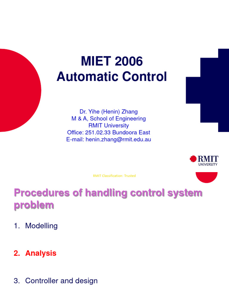Control System Response Analysis | PDF | Steady State | Applied Mathematics