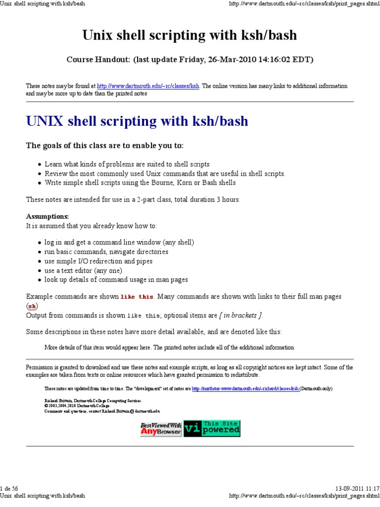 Unix Shell Scripting With Ksh Bash Pdf Command Line Interface Scripting Language