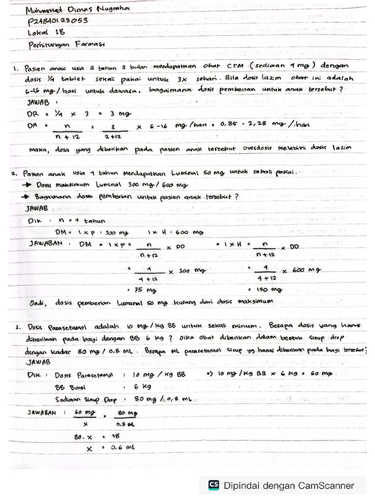 Soal Perhitungan Farmasi | PDF
