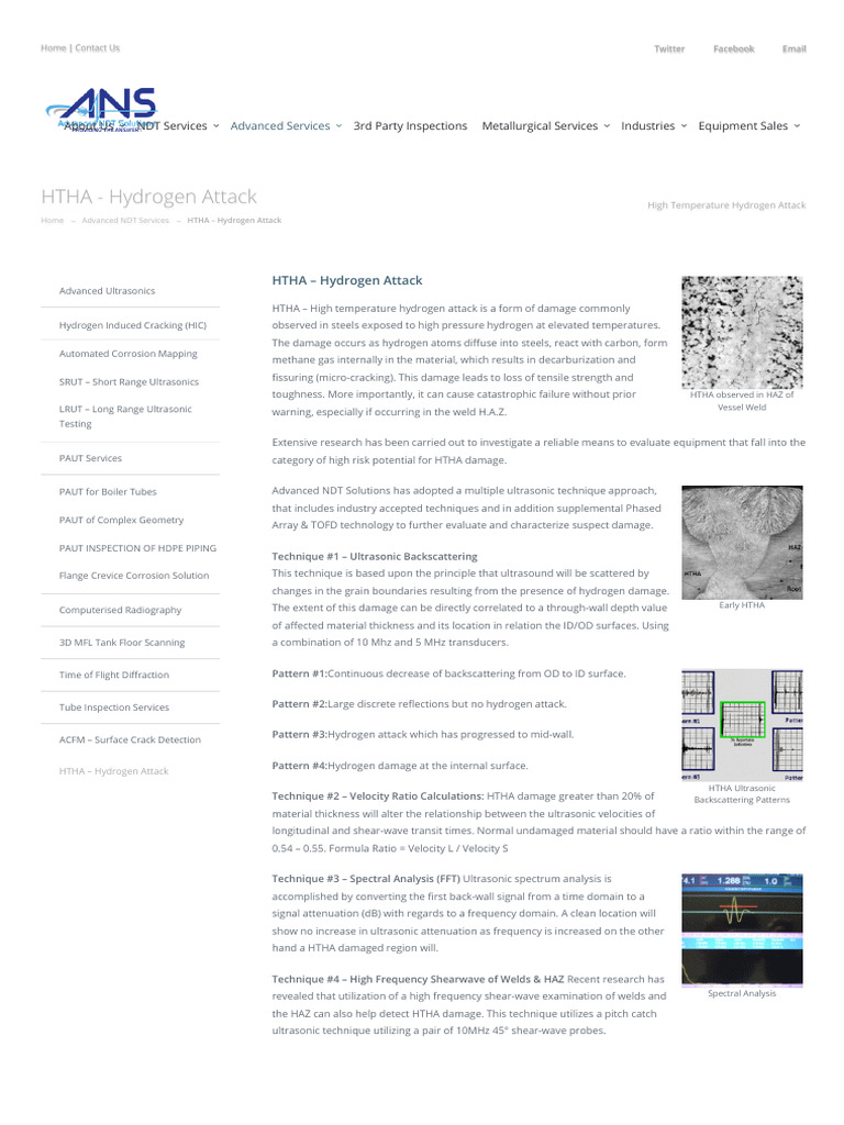 HTHA High Temperature Hydrogen Attack Exposed Steel | PDF | Ultrasound ...