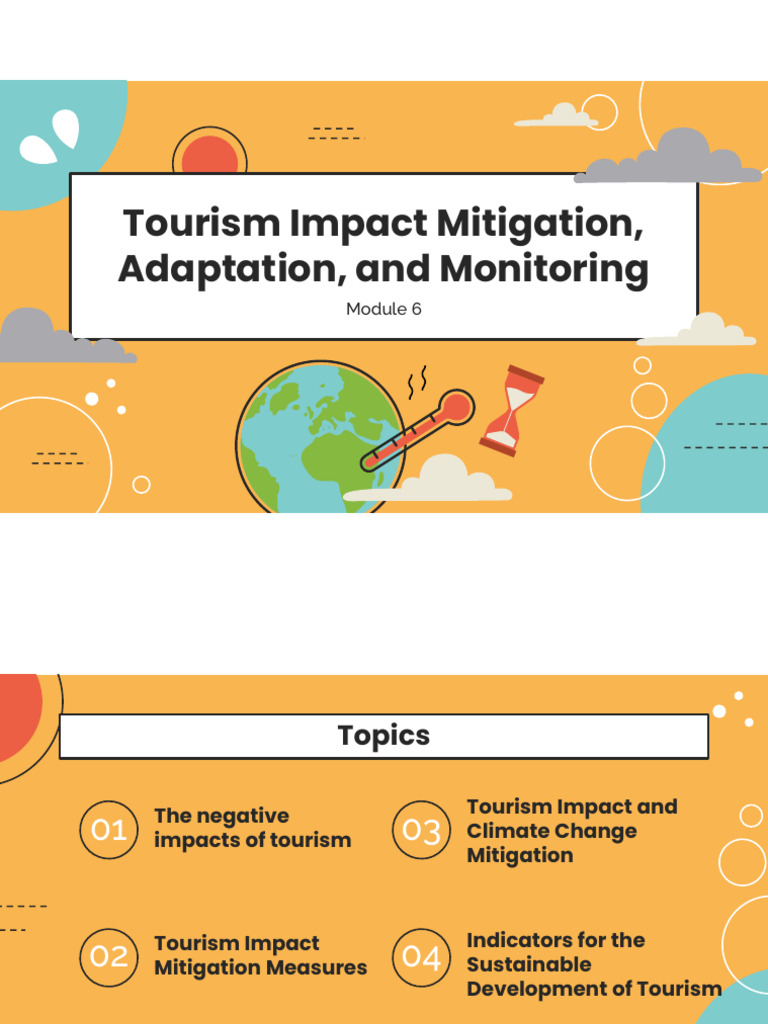 MODULE 7 Tourism Impact Mitigation Adaptation and Monitoring | PDF | Cost Of Living | Climate Change