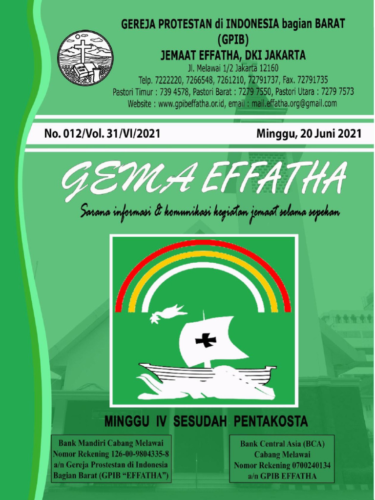 Gema Effatha Hari Minggu IV Seseudah Pentakosta - 20 Juni 2021 | PDF