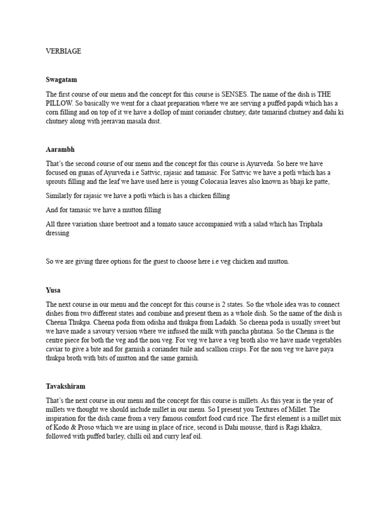 Verbiage | PDF | Food And Drink Preparation | Cuisine
