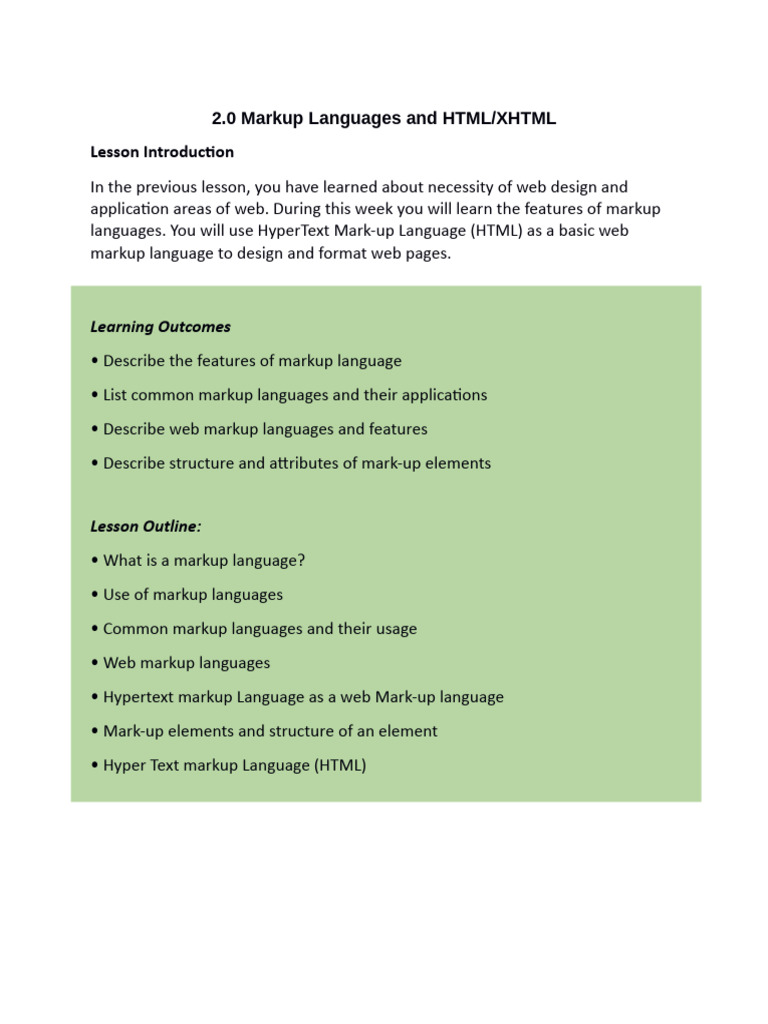 Markup Languages | PDF | Html | Markup Language
