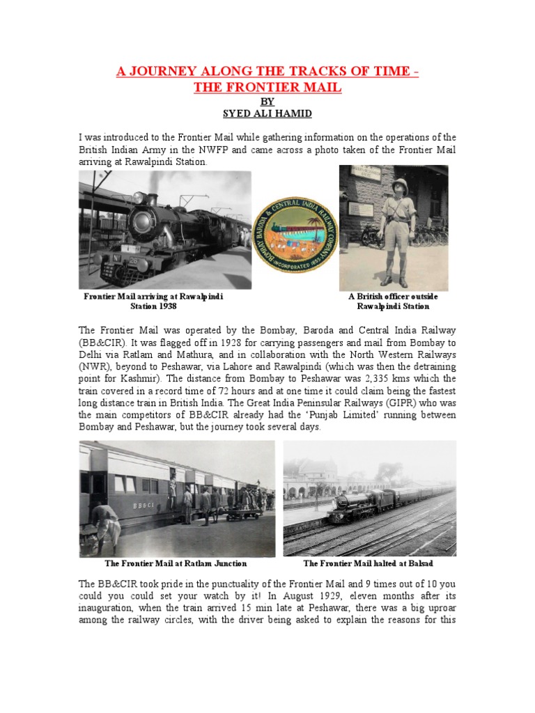 The Frontier Mail | PDF | Violence | Railway