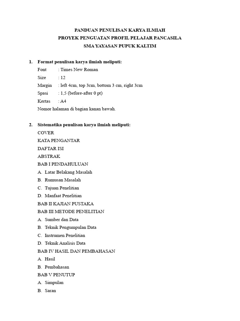 Panduan Penulisan Karya Ilmiah | PDF Panduan Penulisan Karya Ilmiah | PDF