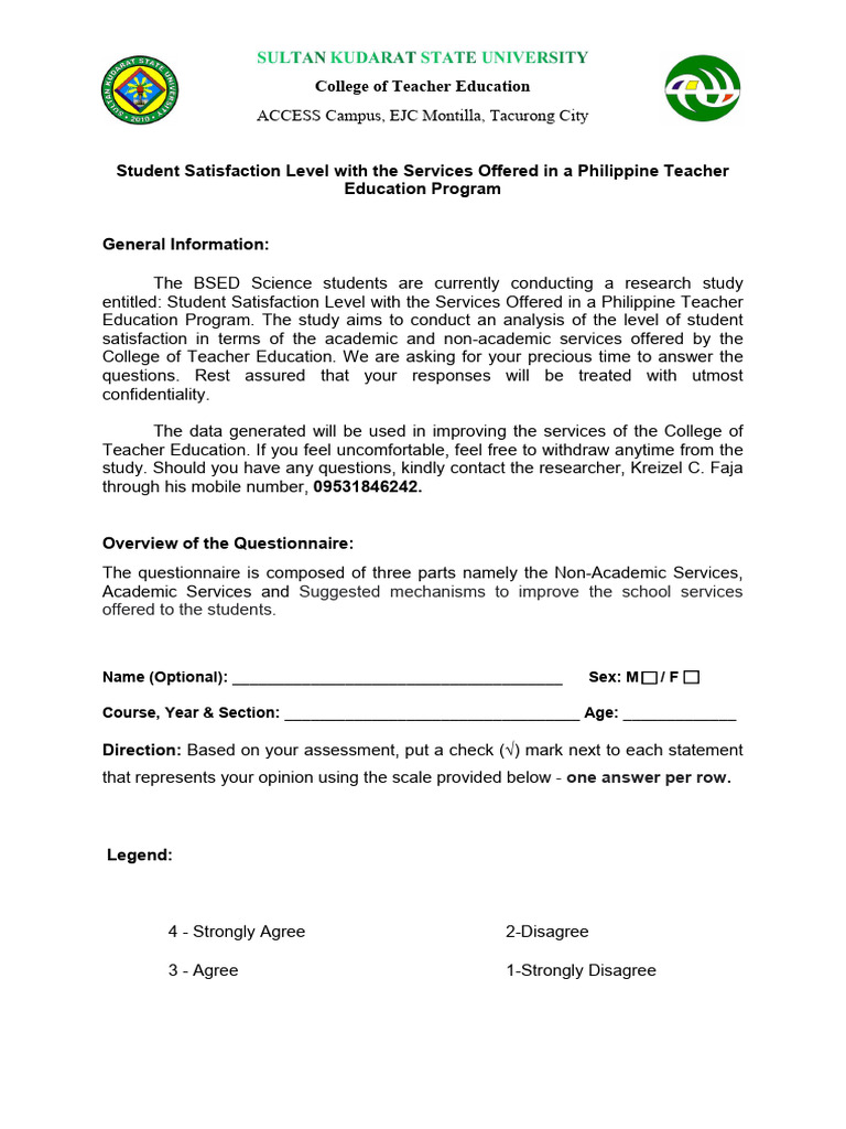 Questionnaire | PDF | Libraries | Laboratories