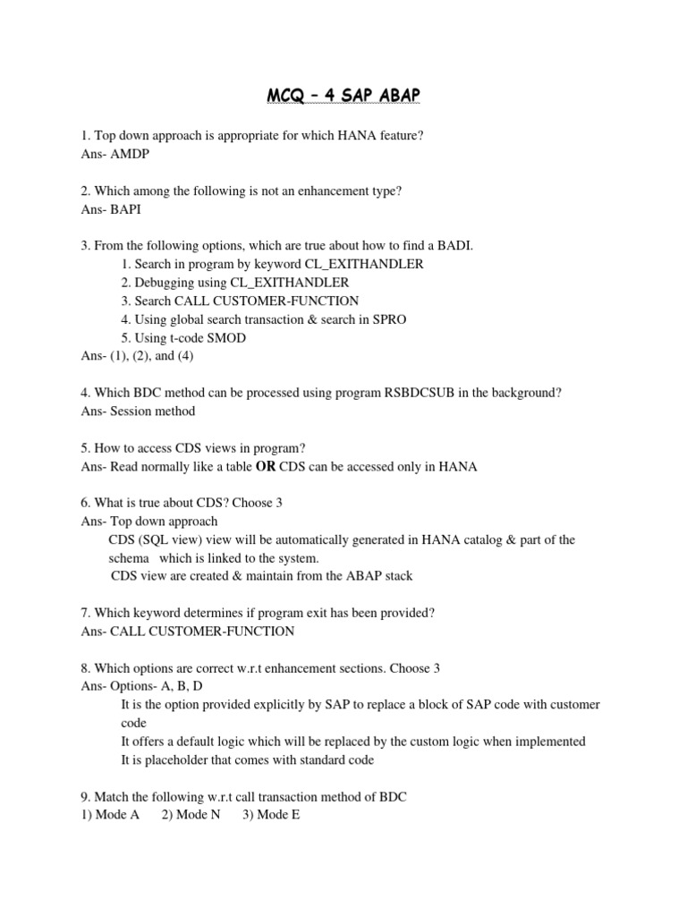 Mcq 4 Ad Pdf Parameter Computer Programming Databases