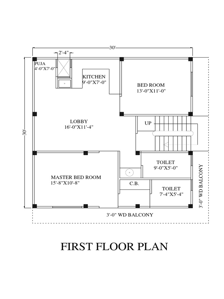 30x30 First Floor Plan Column | PDF