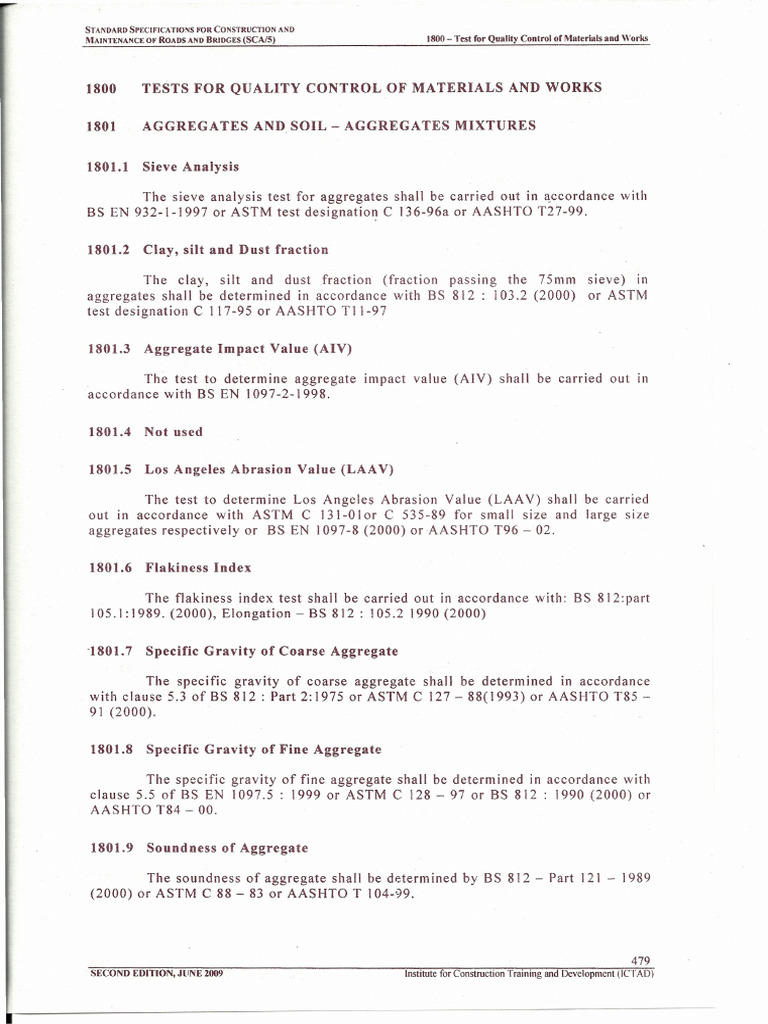 1800 - Tests For Quality Control of Material and Works | PDF | Concrete ...