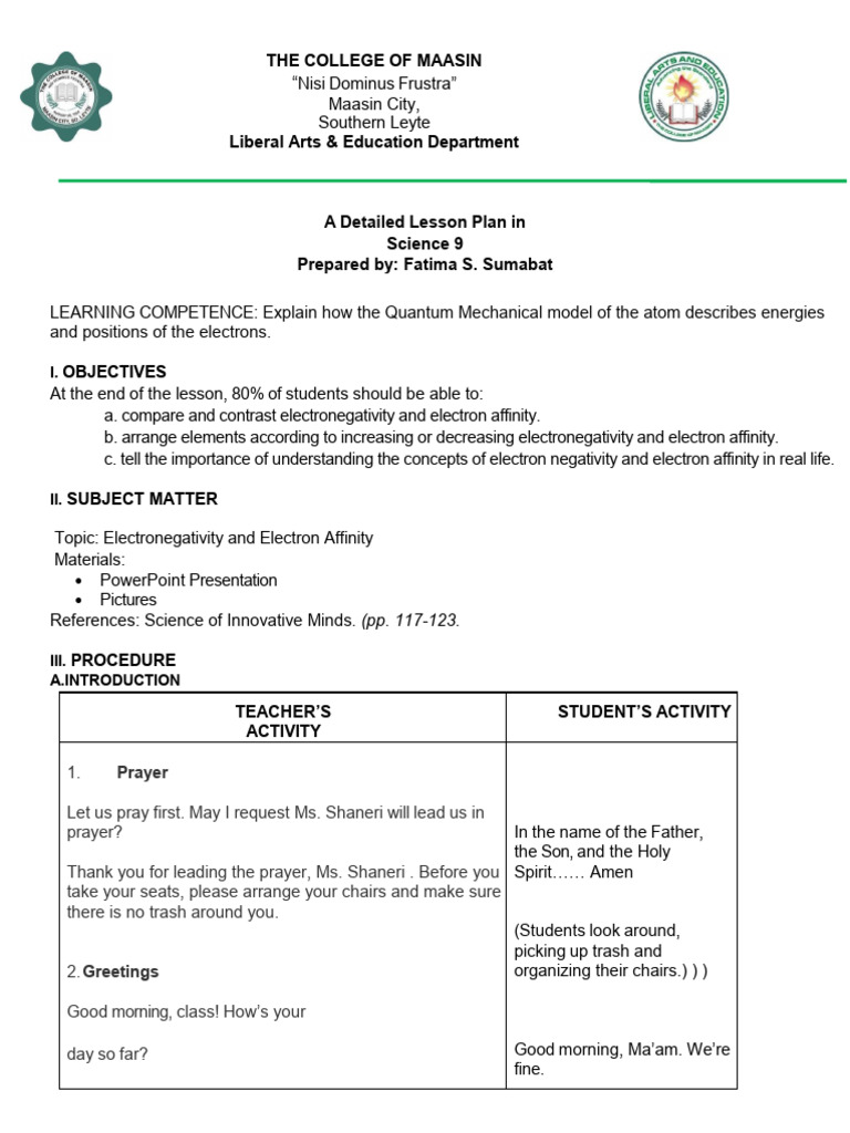 ELECTRON NEGAT-final | PDF | Periodic Table | Materials