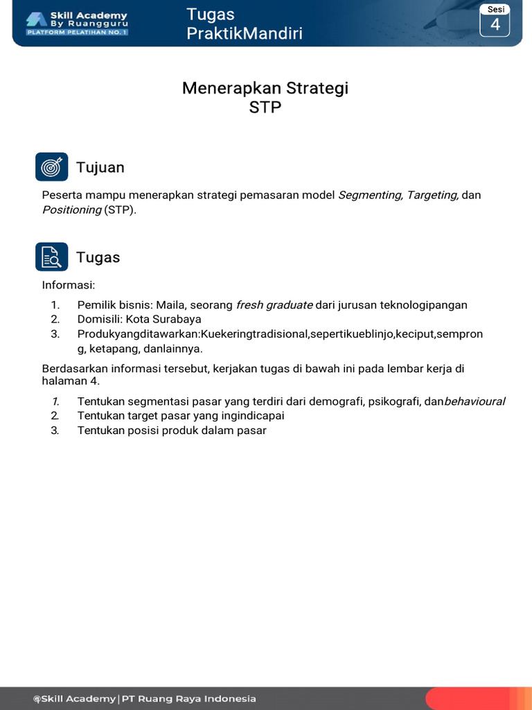 TPM 4 Menerapkan Strategi STP - (EKA BUDI RIYANTO) | PDF