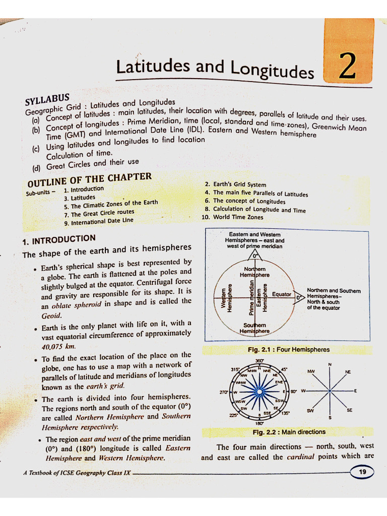 Latitudes and Longitudes T.B. | PDF