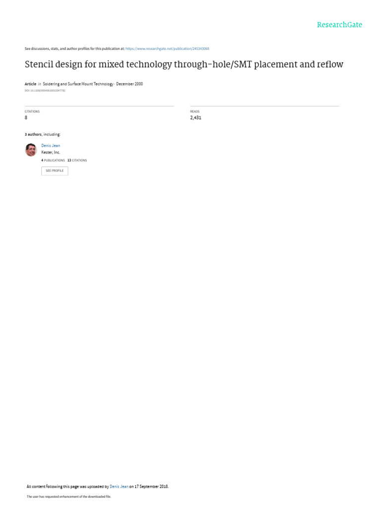 Stencil Design For Mixed Technology through-holeSM | PDF | Printed ...