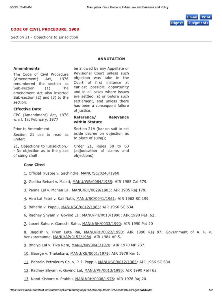 Section 21 Commentary | PDF