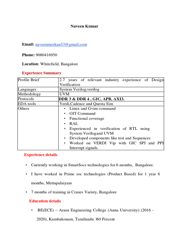 Naveen Updated Resume | PDF | Computer Data | Information Technology