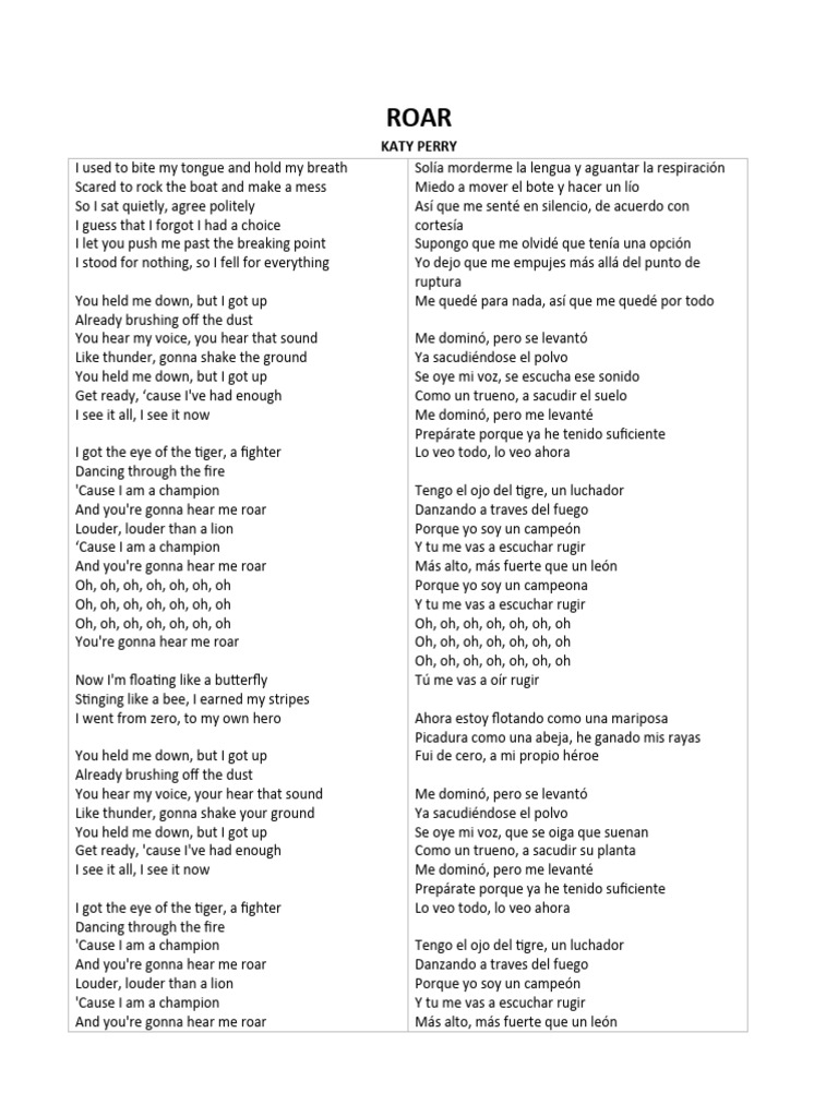 ROAR | PDF | Música pop | Música grabada