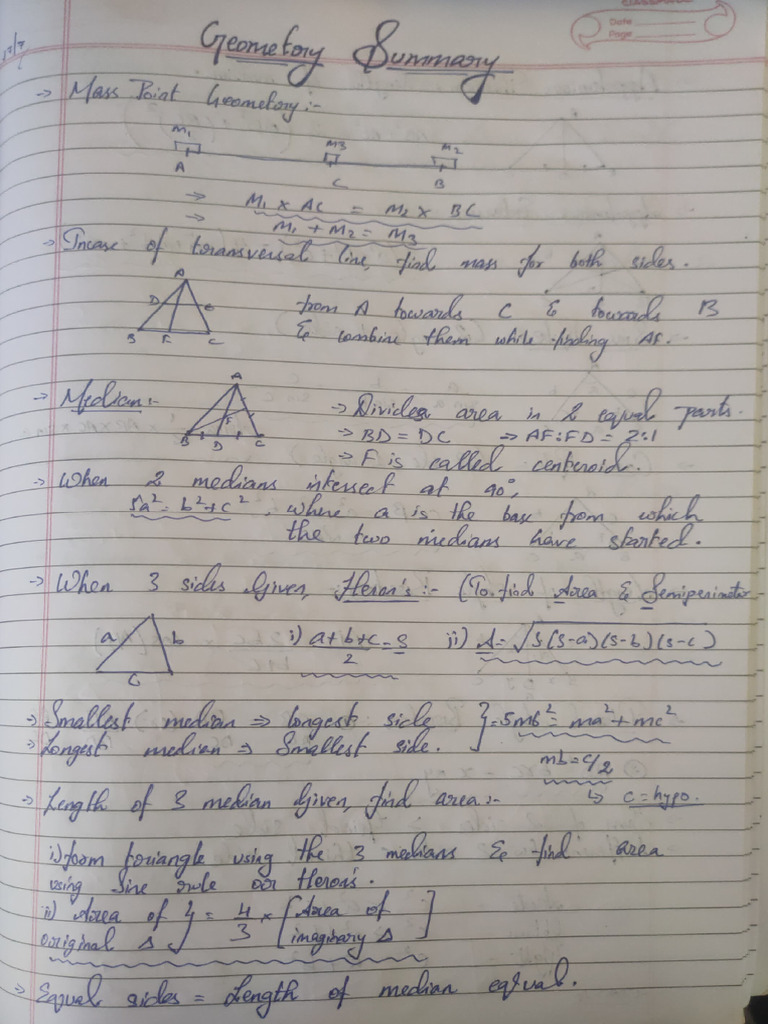 Geometry Notes | PDF