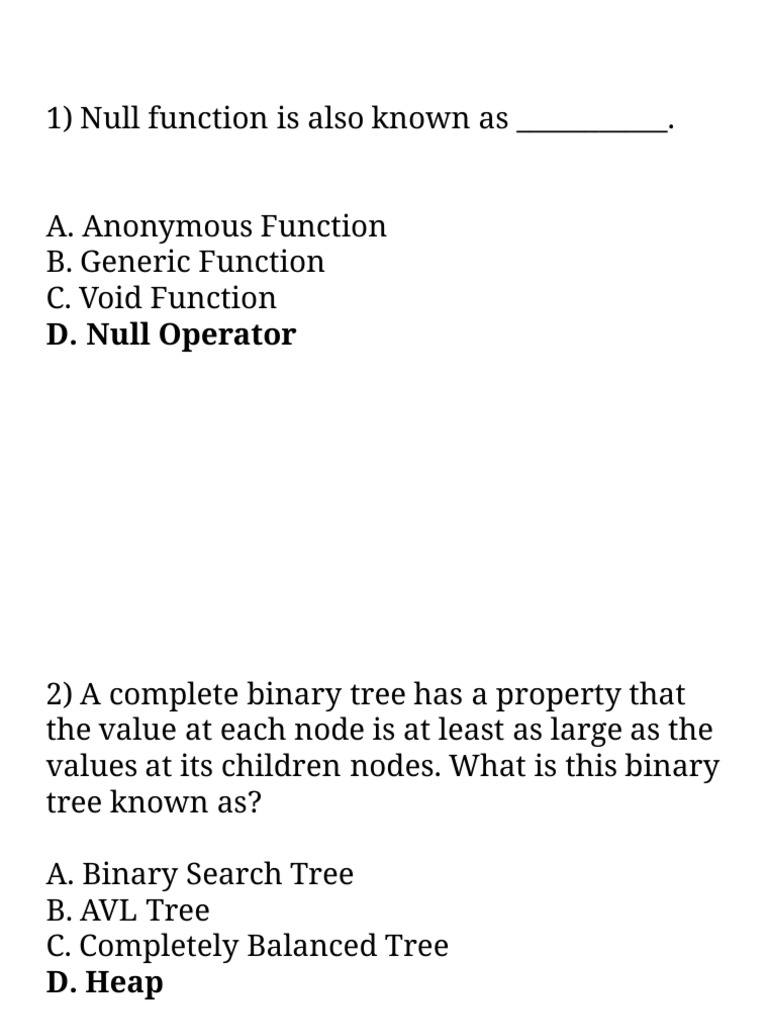 Computer Science Quiz | PDF | Queue (Abstract Data Type) | Pointer (Computer Programming)