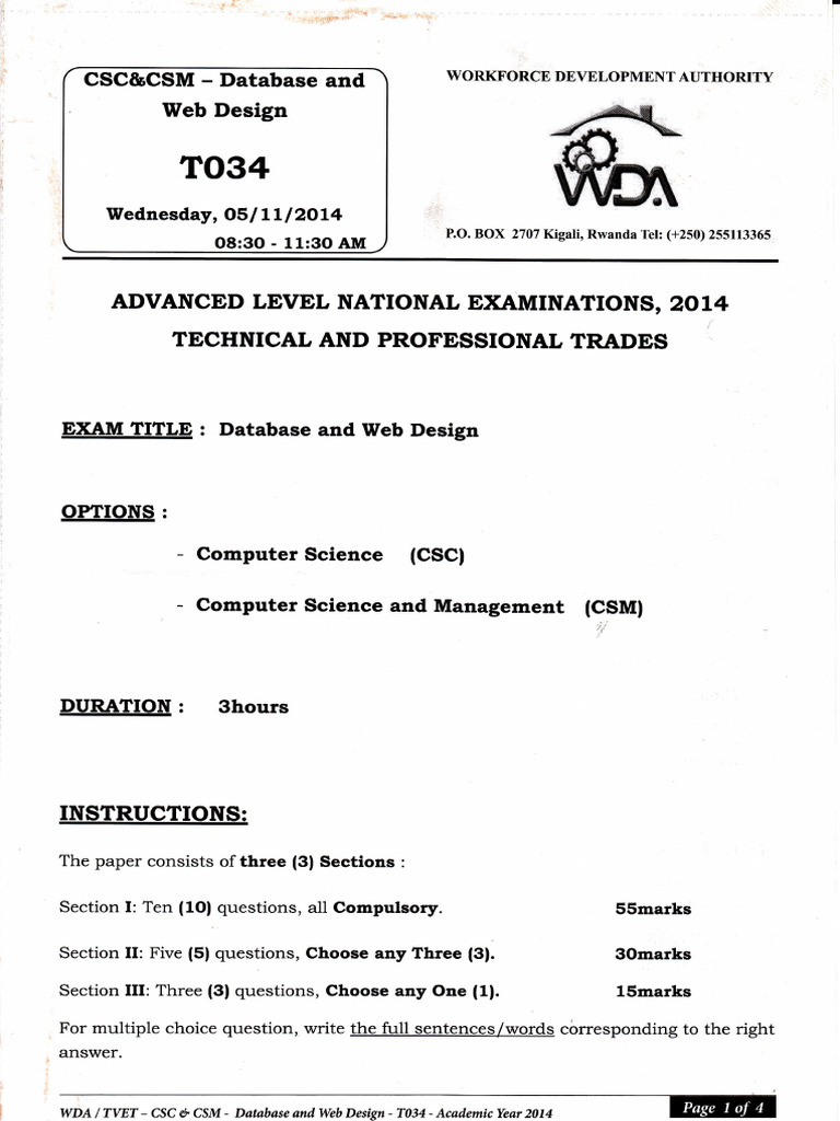 Data Base and Web Design 2014 | PDF | World Wide Web | Internet & Web