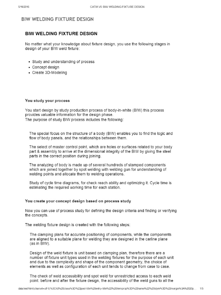 (PDF) Catia v5 - Biw Welding Fixture Design - WIAC | PDF