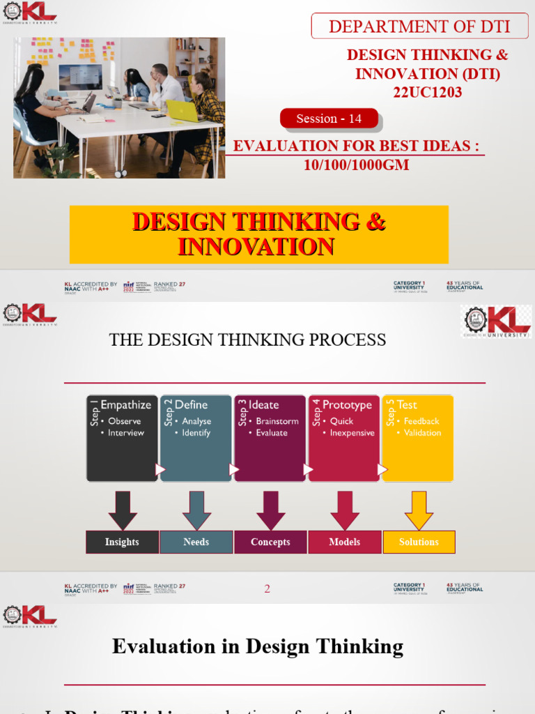 Session #12 - Evaluation For Best Ideas 101001000gm | PDF | Design Thinking | Prototype