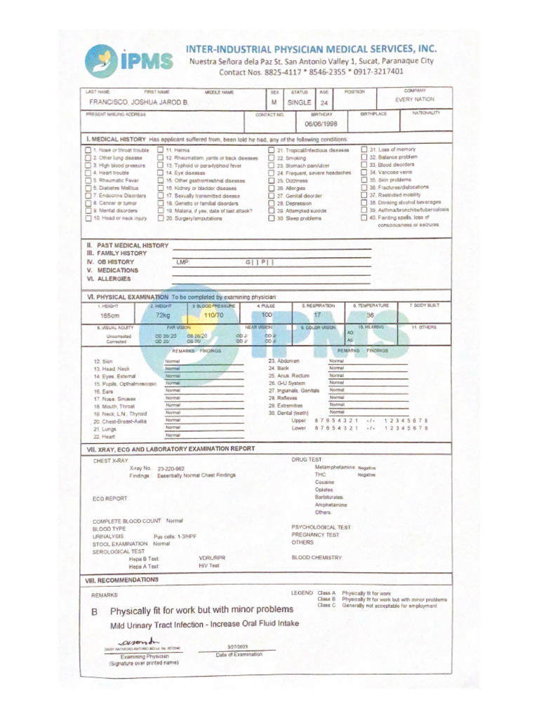 Inter Industrial Physician Medical Services Inc. | PDF