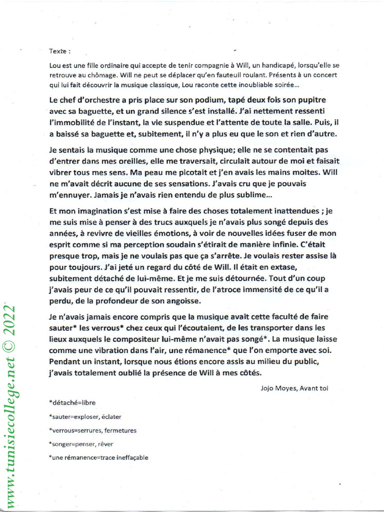 Devoir de Syntése N°3 - Français-9éme - 2021 20222 - MR Zaouiet Jedidi ...