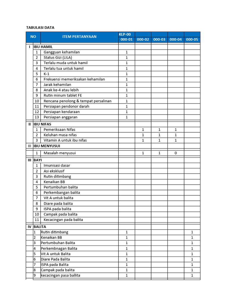 Tabulasi Data | PDF