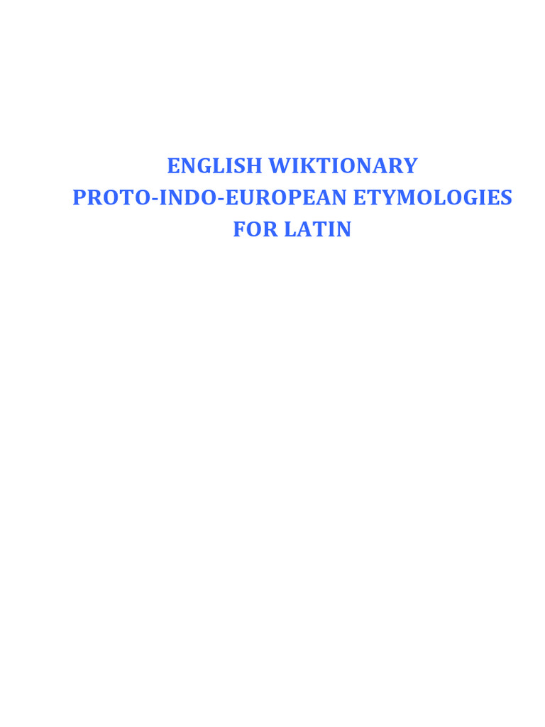 Latin - Terms - Inherited - From - Proto-Indo-European - Alphabetical ...