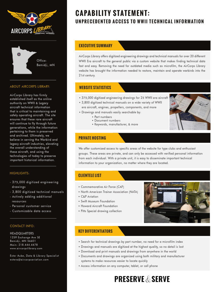 AirCorps Library Capability Statement | PDF | Libraries | Information