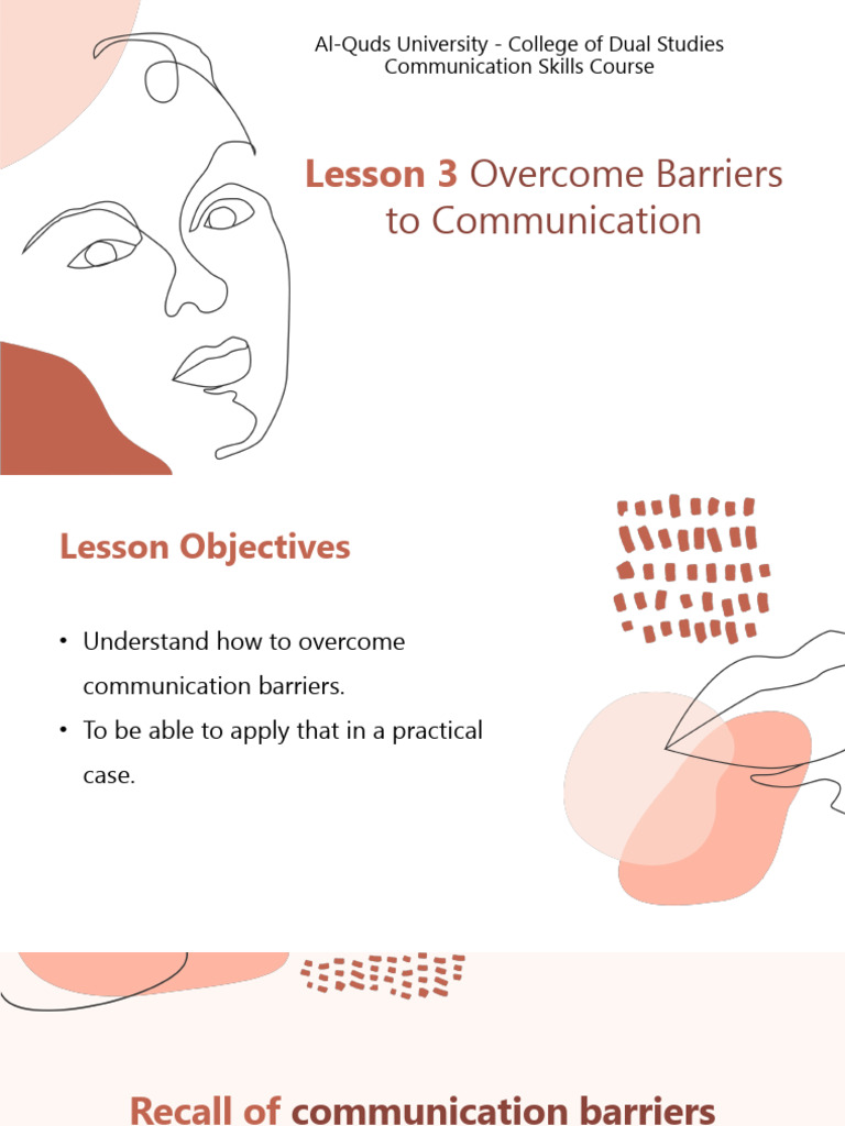 Lesson 4 Overcome Barriers To Communication | PDF | Communication ...