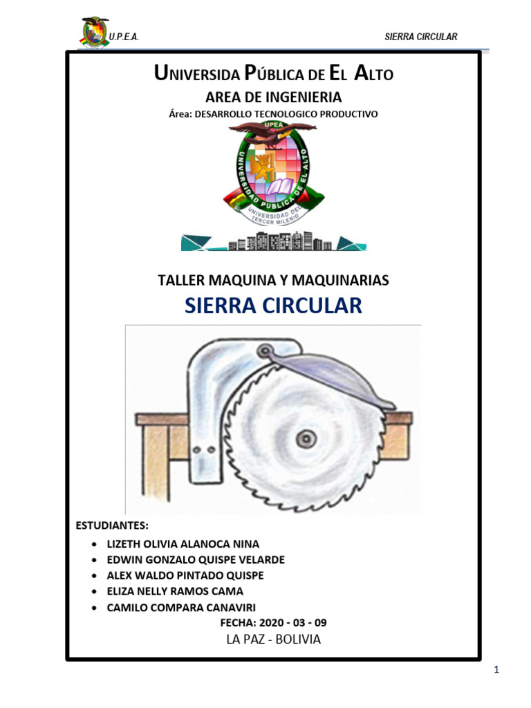 Informe sobre la Sierra Circular | PDF | Herramientas | Equipo