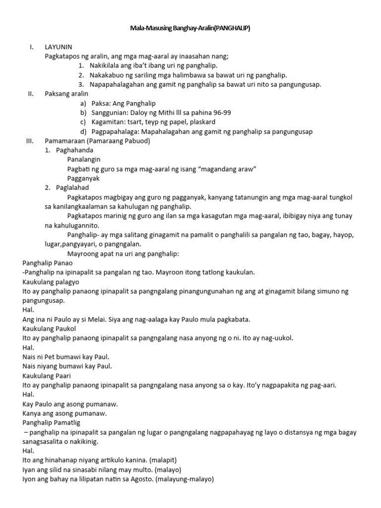 lesson-plan-fil | PDF