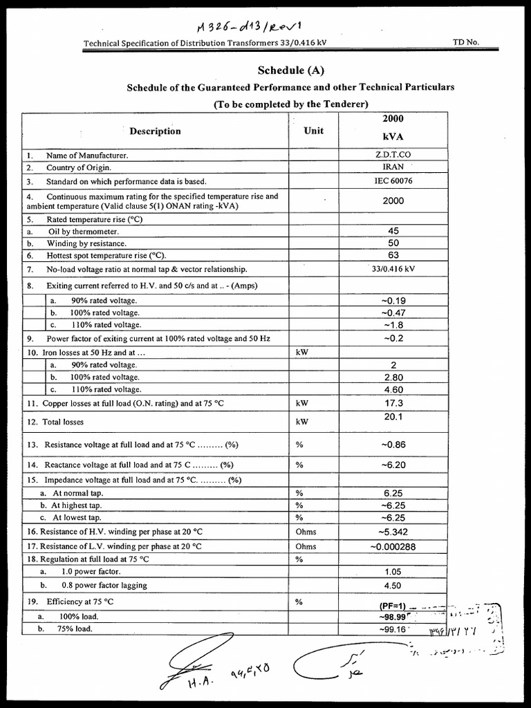 TECHNICAL DATA M326-d13-Rev1 - (2000-33-0.4) | PDF | Transformer ...