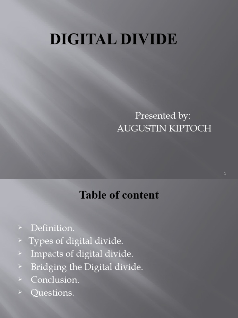 Digital Divide Slide 3 | PDF | Internet | Communication