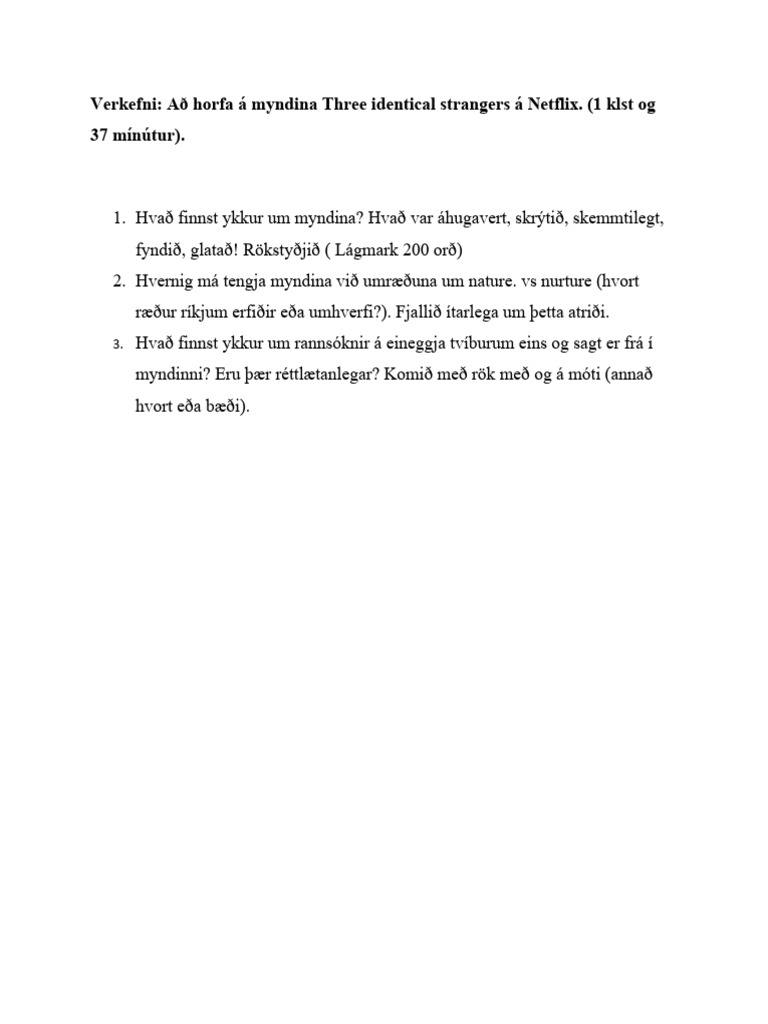 Three Identical Strangers | PDF