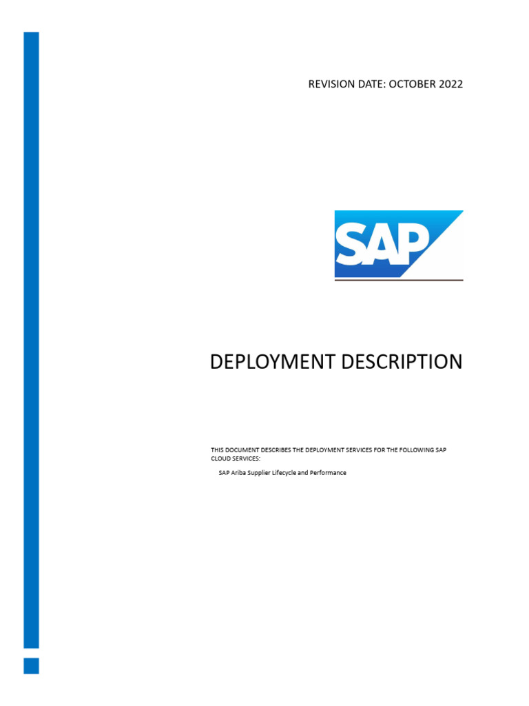 SAP Ariba Supplier Lifecycle and Performance Deployment Description | PDF | Performance ...