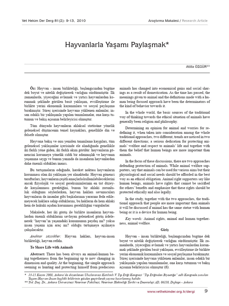 Hayvanlarla Ya Am Payla Mak (#379399) - 405195 | PDF
