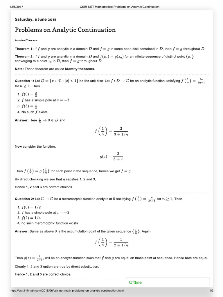 Complex Analysis Notes | PDF Complex Analysis Notes | PDF