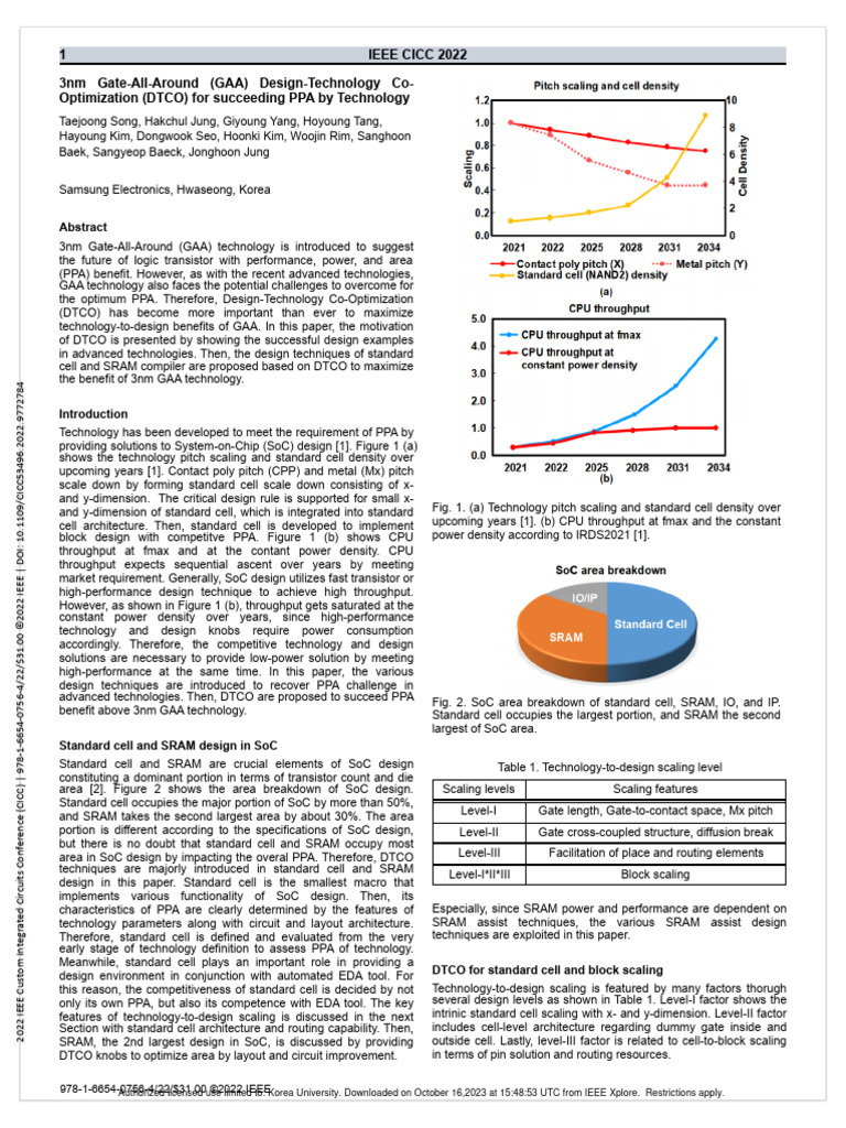 3nm Gate-All-Around GAA Design-Technology Co-Optimization DTCO For ...