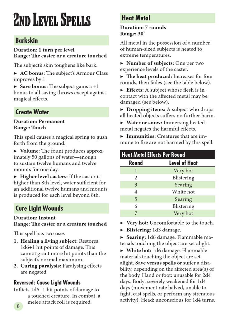 Druid Spells Level 2 - OSR | PDF