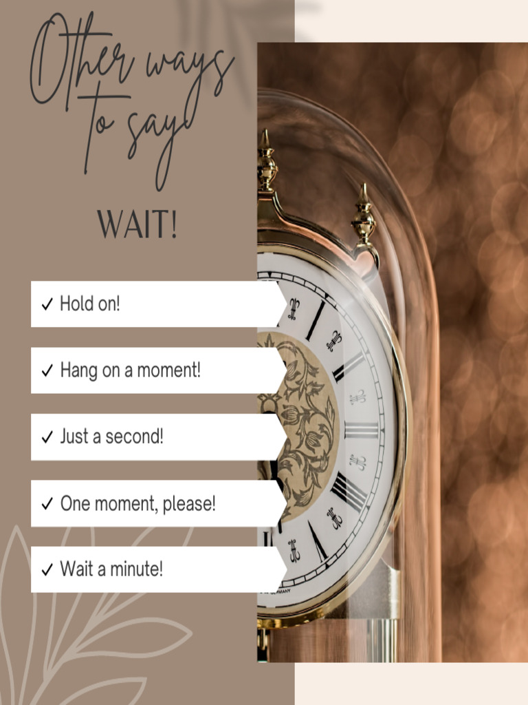 Other Ways of Saying 'Wait' | PDF
