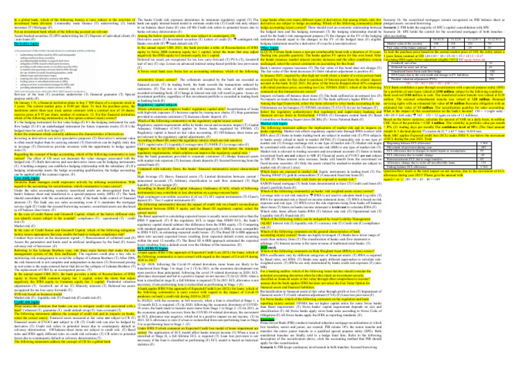 Cheat Sheet Test | PDF | Financial Risk | Securitization